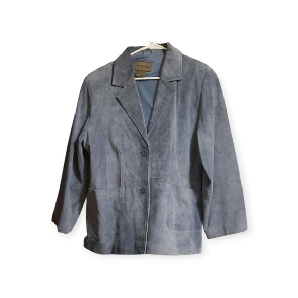 Brandon Thomas | Jackets & Coats | Brandon Thomas Blue Suede Blazer ...